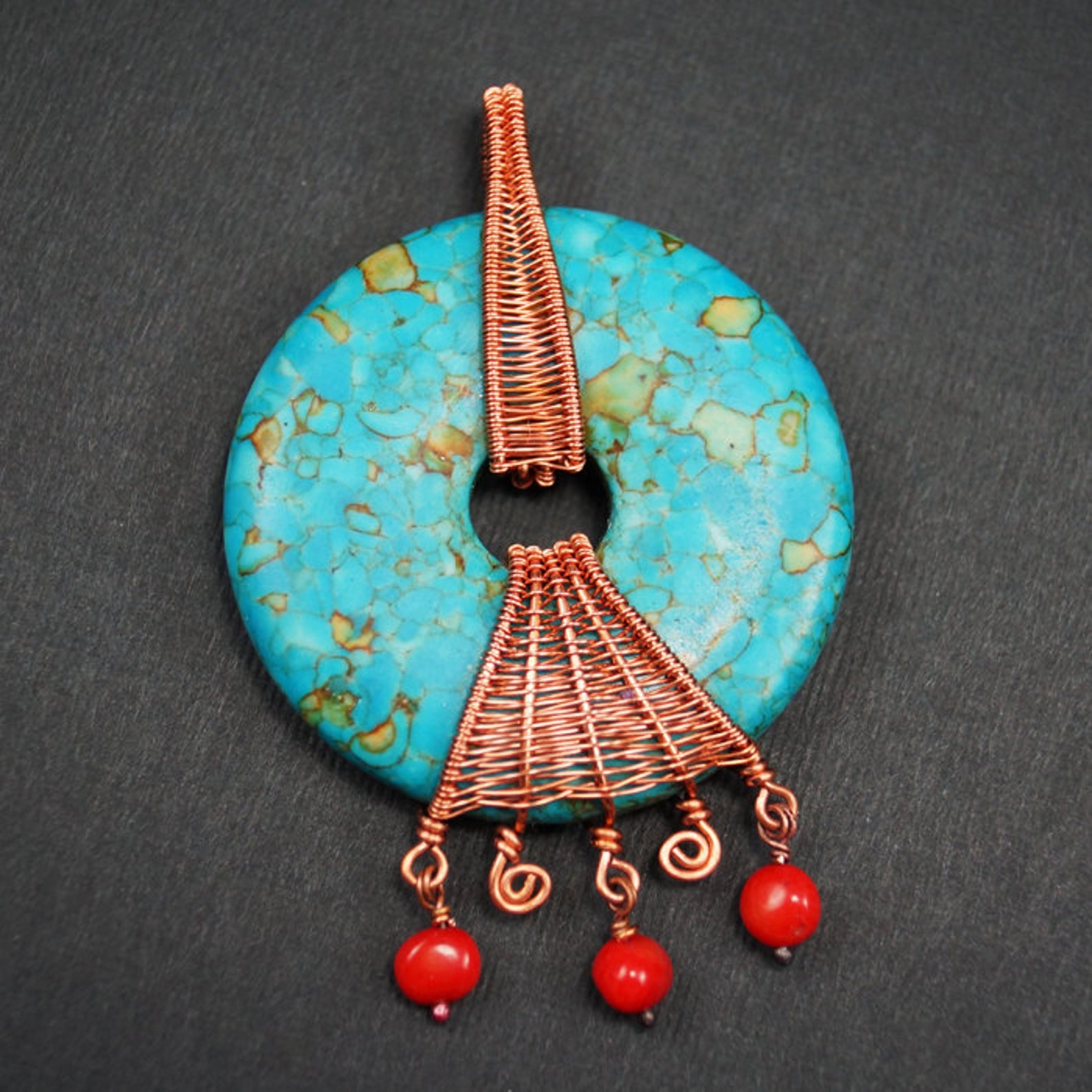 Hyacinth House Woven Wire Wrapped Donut Pendant Tutorial | Etsy