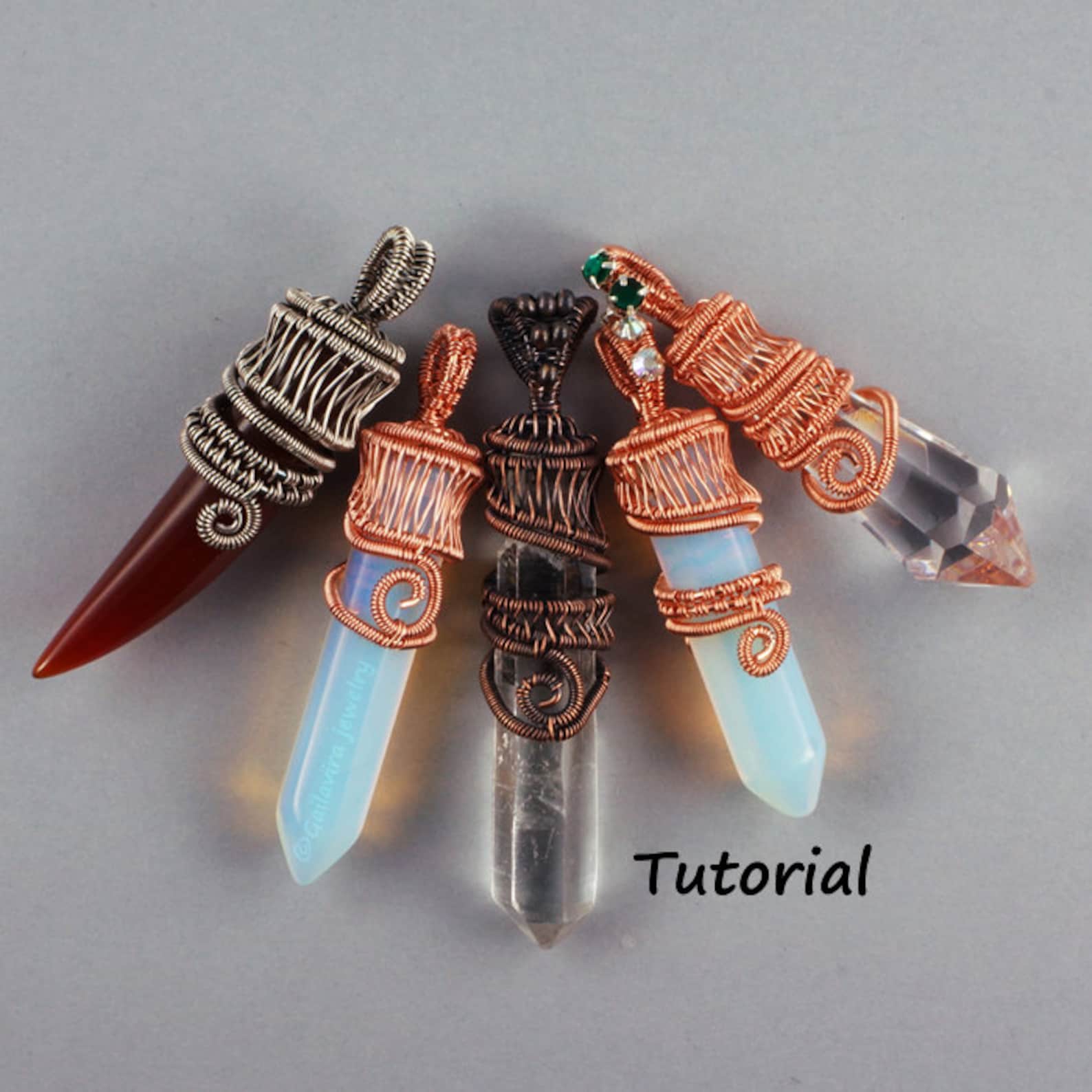 Wire Woven Crystal Point Pendant - Wire Wrapped Jewelry Tutorial - Etsy