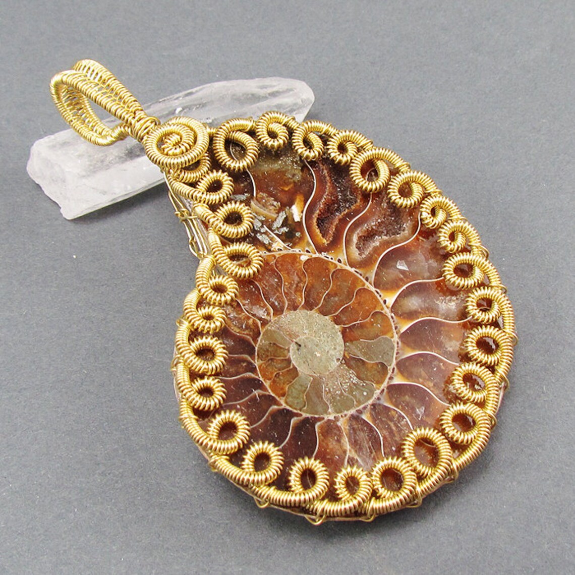 Wire Wrapped Ammonite Pendant Tutorial - Etsy UK