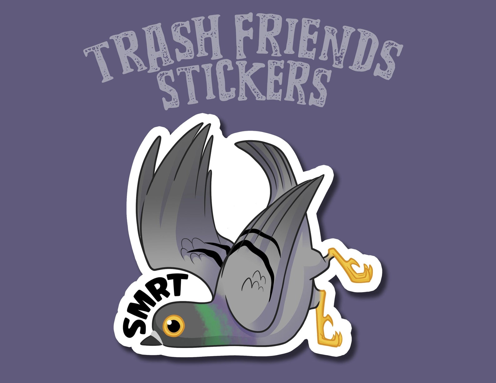 SMRT Pigeon Sticker Trash Friends Sticker Funny Sticker - Etsy