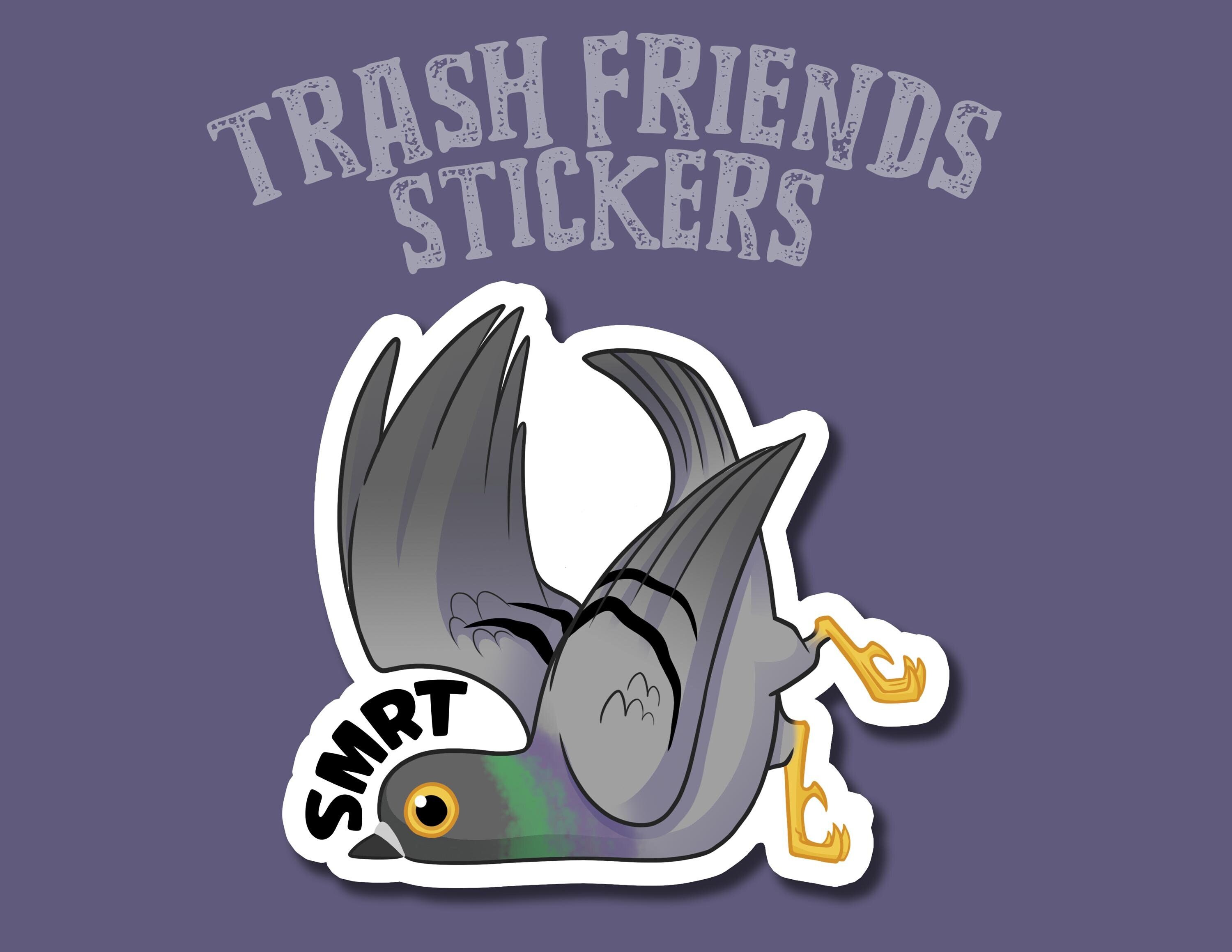 SMRT Pigeon Sticker Trash Friends Sticker Funny Sticker - Etsy