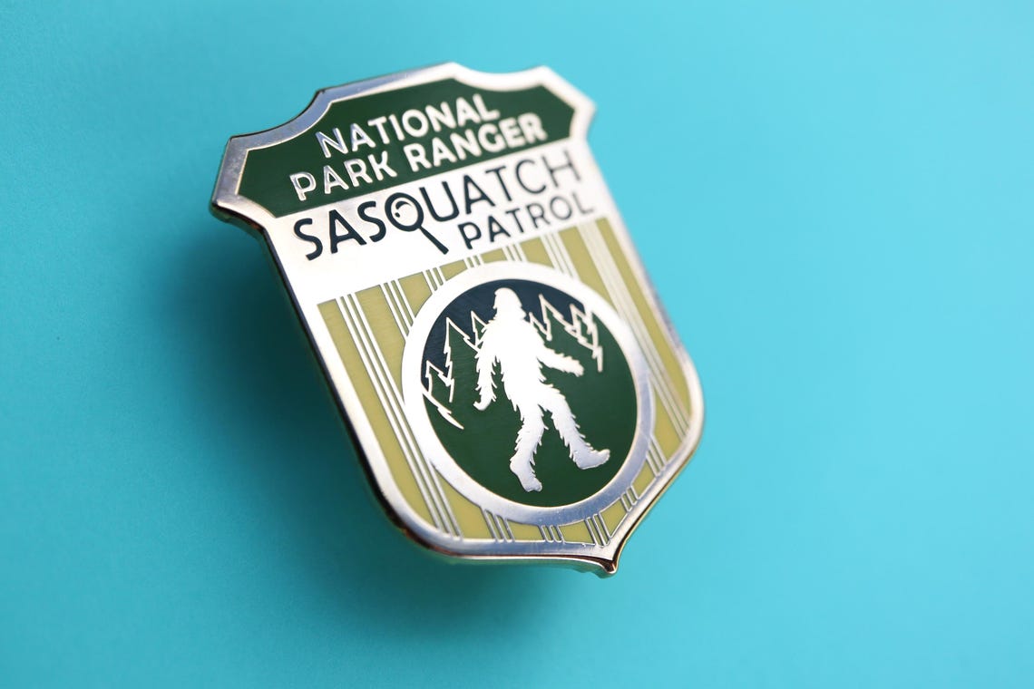 National Park Ranger: Sasquatch Patrol - Hard Enamel Cryptid Pin - Etsy