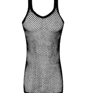 Mens Fishnet String Vest Mesh Muscle Top Training Gym Casual Wear ...