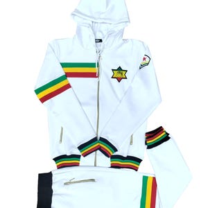 Men's Tracksuit Rasta Multicolour 2 Piece Set Men Hoodie & Joggers Zip ...