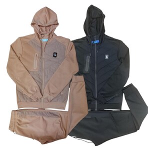 Mens Time is Money Tracksuit 2 Piece Set Men TIM Zip-up Hoodie Athletic ...