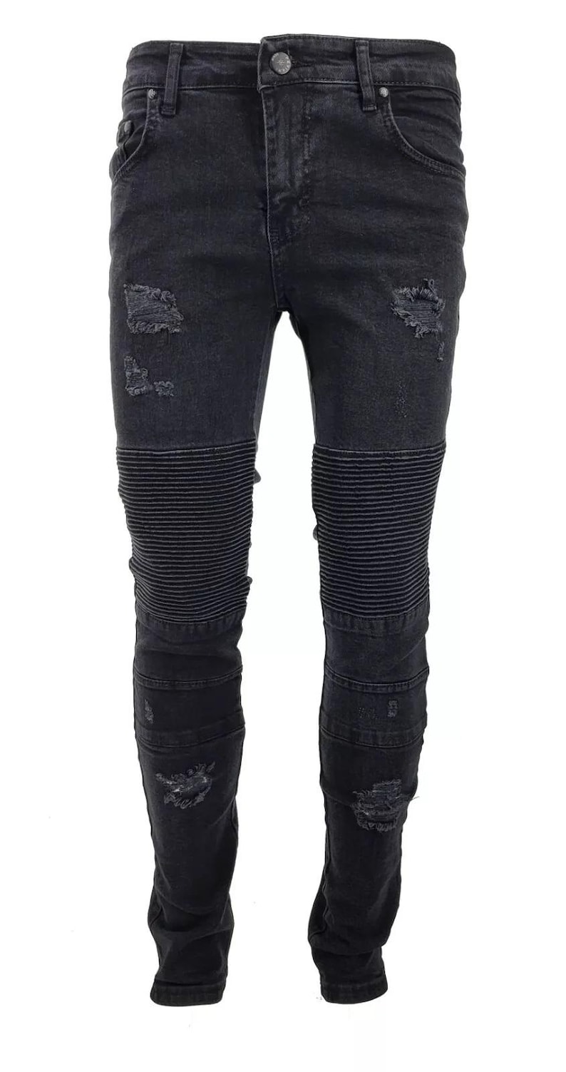 Men's Designer Slim Fit Ripped Jeans Patchwork Biker Denim Trouser ...