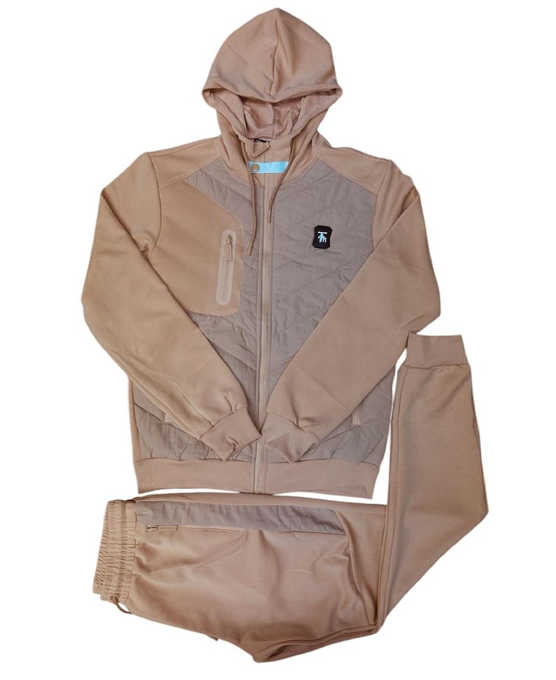 Mens Time is Money Tracksuit 2 Piece Set Men TIM Zip-up Hoodie Athletic ...