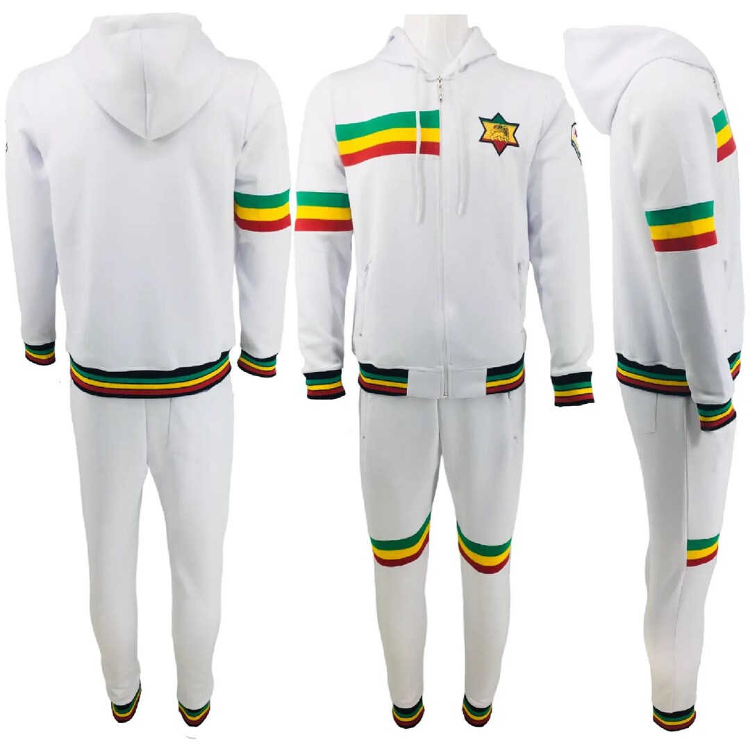 Men's Rasta Tracksuit: Zip Hoodie & Joggers Set - Etsy
