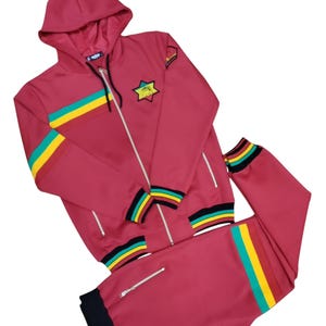 Men's Tracksuit Rasta Multicolour 2 Piece Set Men Hoodie & Joggers Zip ...