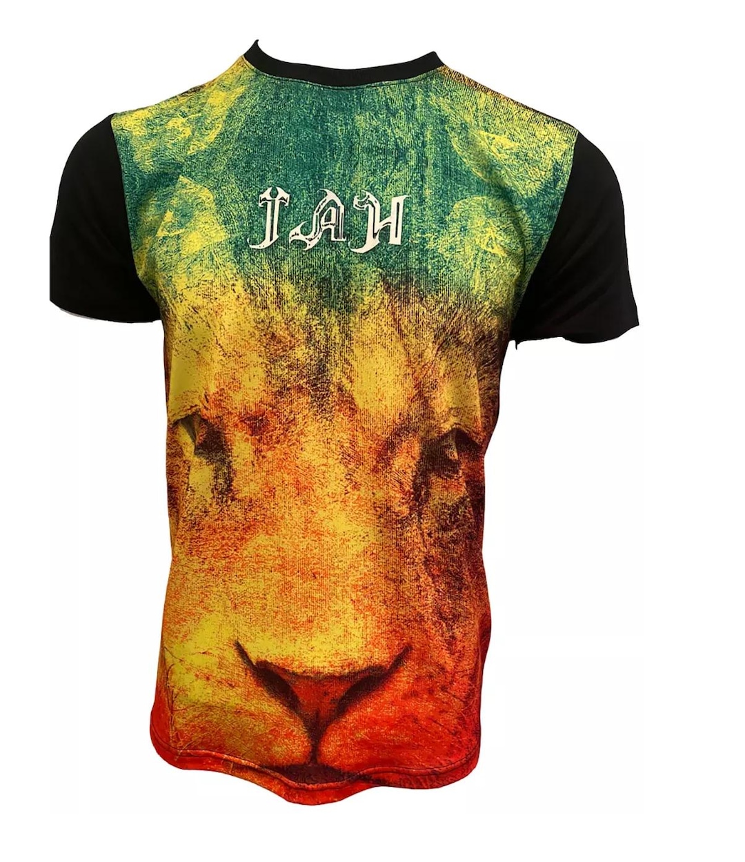 Rastafari Jah Lion T-shirt Mens Printed Tshirt Short Sleeve Top Summer ...