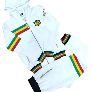 Men's Tracksuit Rasta Multicolour 2 Piece Set Men Hoodie & Joggers Zip ...
