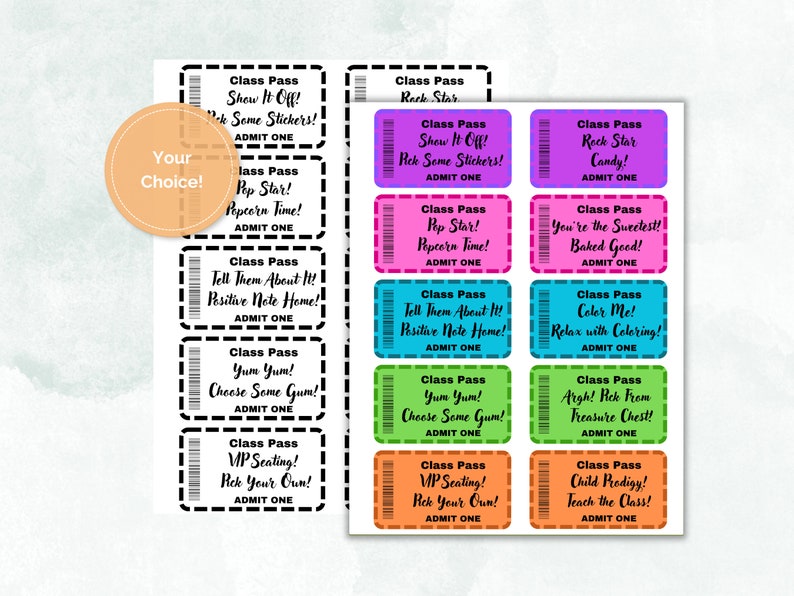 Classroom Reward Coupons Featuring 20 Unique Rewards, Classroom ...