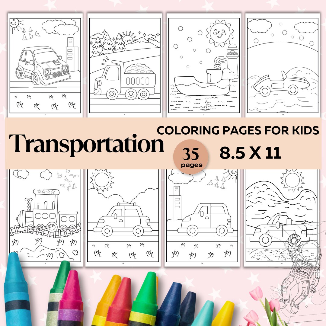 Transportation Coloring Pages, 35 Printable Transportation Coloring ...