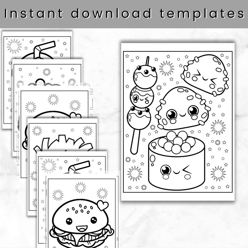 Kawaii Coloring Pages, Cute Kawaii Food Coloring Pages for Kids ...