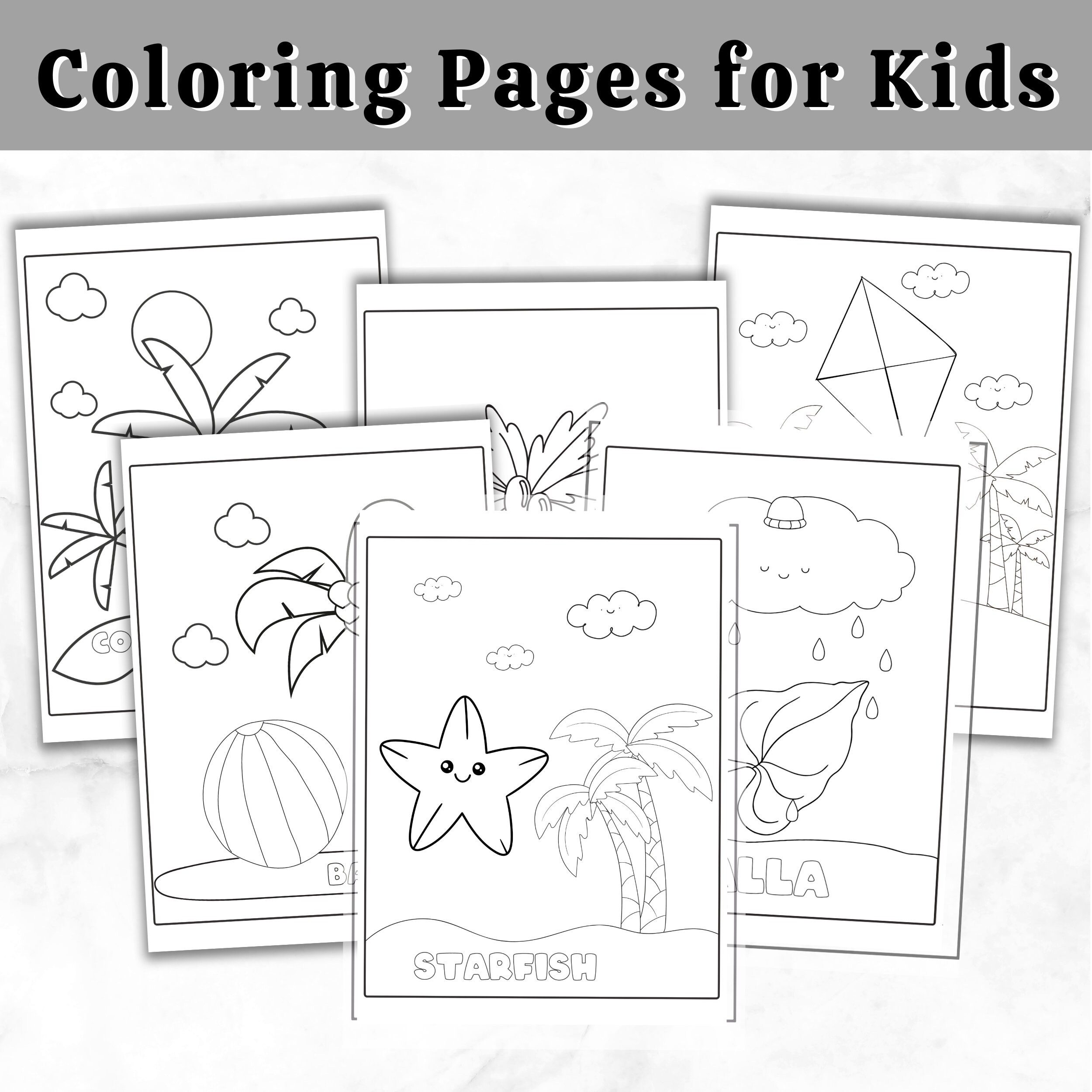 Summer Coloring Pages for Kids, 45 Printable Summer Coloring Page for ...