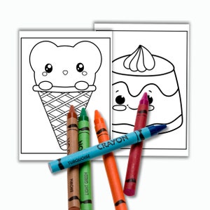 Kawaii Food Coloring Pages for Kids, Cute Cartoon Coloring Pages ...