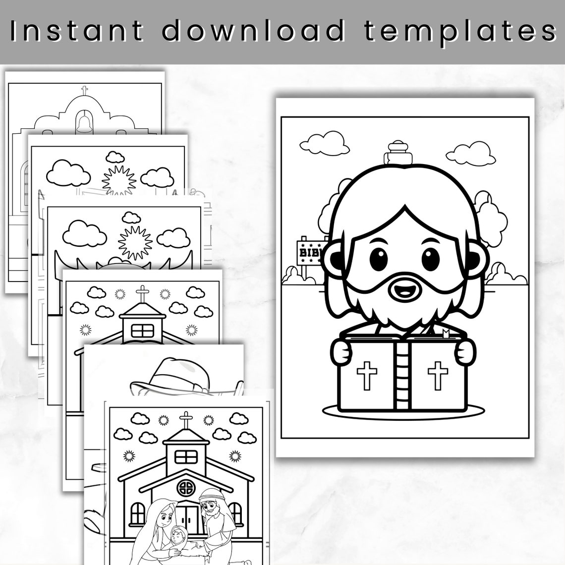 Bible Coloring Pages for Kids, Christian Coloring Book for Children ...