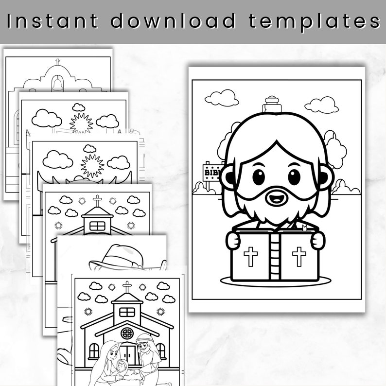 Bible Coloring Pages for Kids, Christian Coloring Book for Children ...