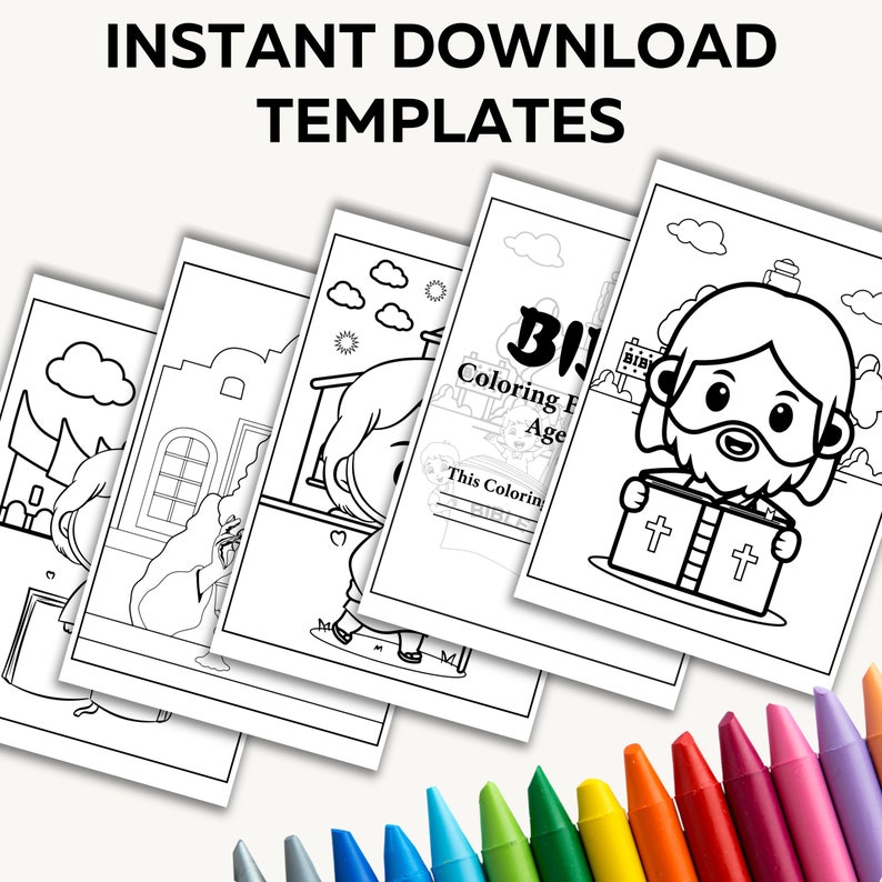 Bible Coloring Pages for Kids, Christian Coloring Book for Children ...