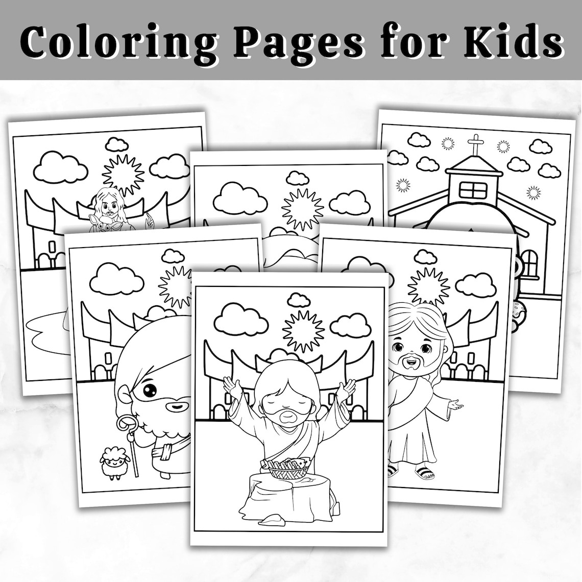 Bible Coloring Pages for Kids, Christian Coloring Book for Children ...