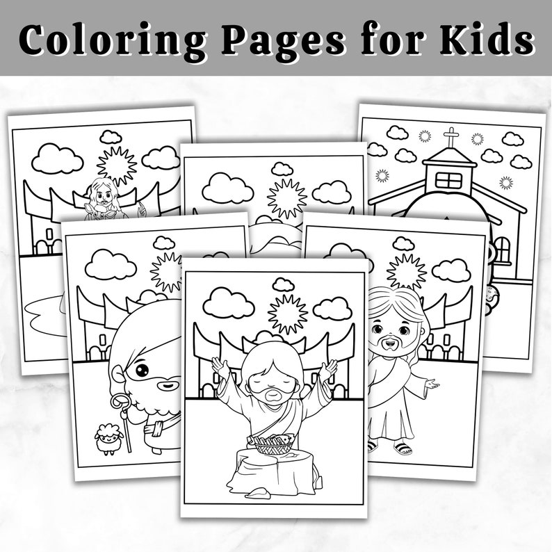 Bible Coloring Pages for Kids, Christian Coloring Book for Children ...