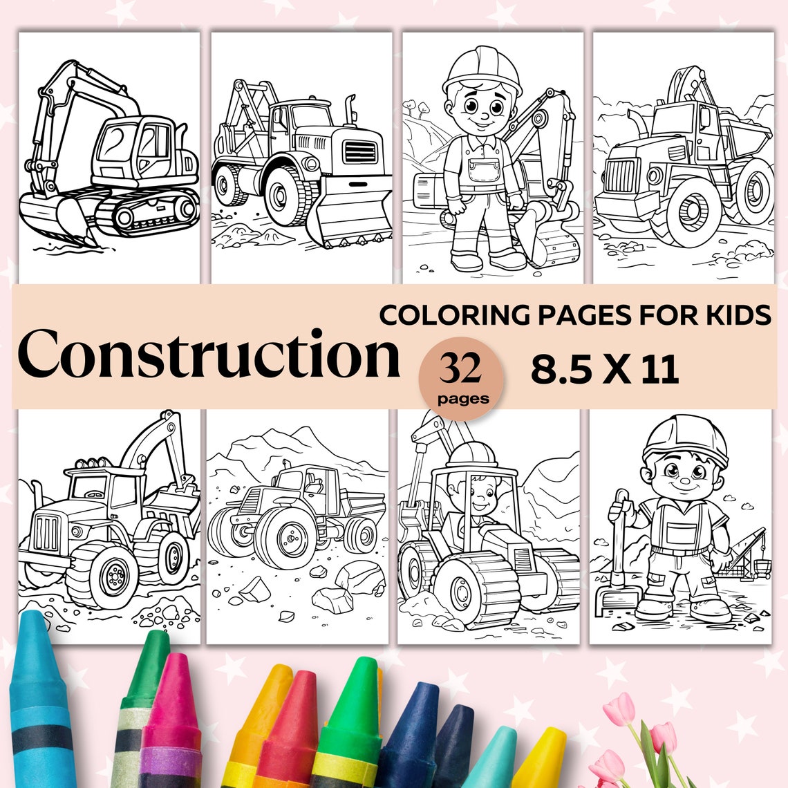 Construction Coloring Pages for Kids, Construction Trucks and Vehicles ...