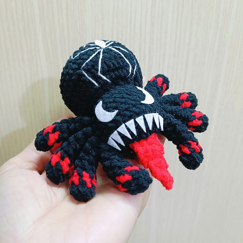 Venom-spider Crochet Pattern: Easy No-sew Spider Amigurumi (US Terms ...