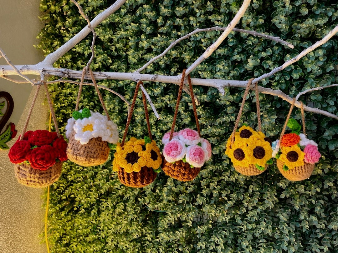 Flower Basket Crochet Pattern: Sunflower, Rose, Daisy (PDF Pattern) - Etsy