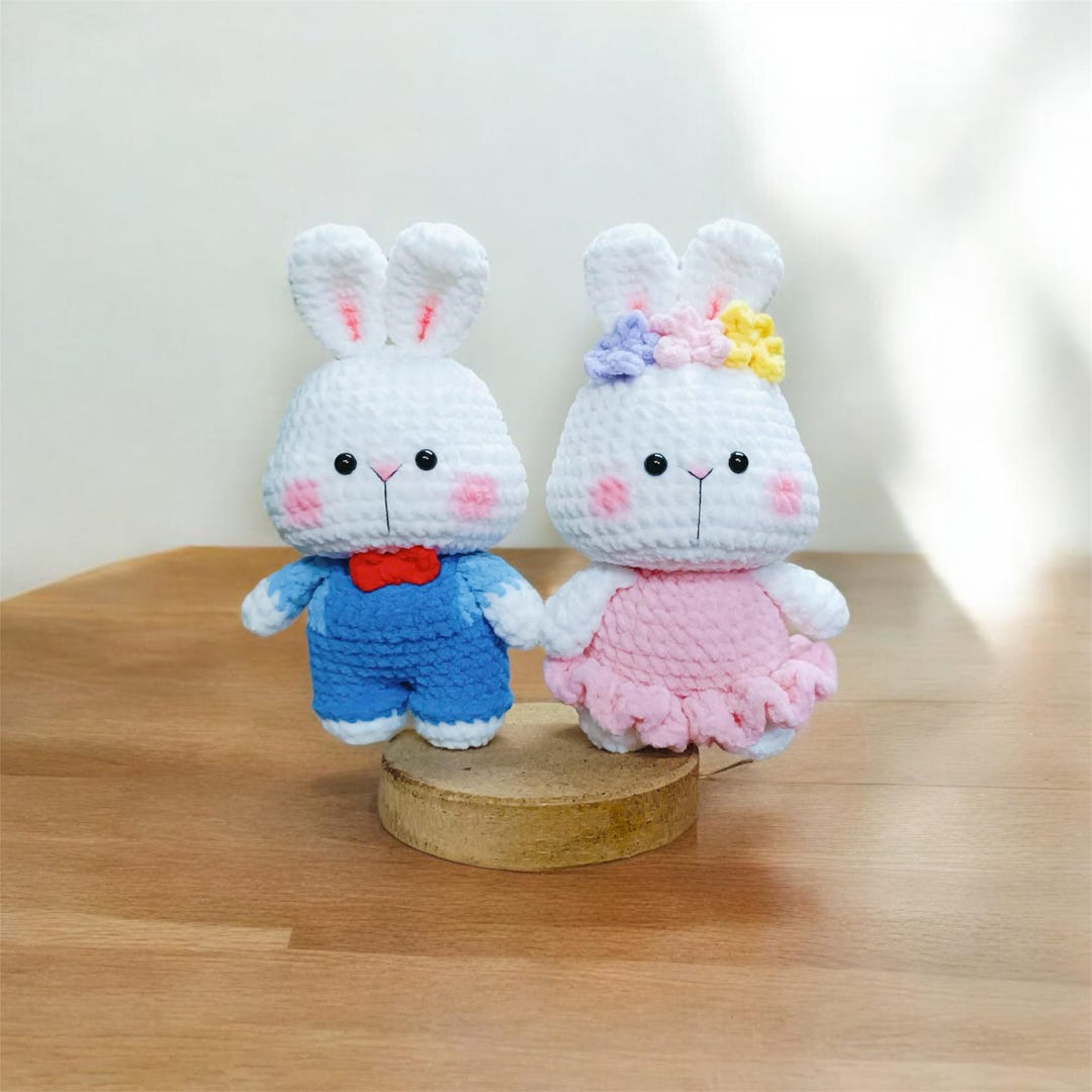 Bunny Couple Crochet Pattern: Rabbit Amigurumi (US Terms) (PDF Pattern ...