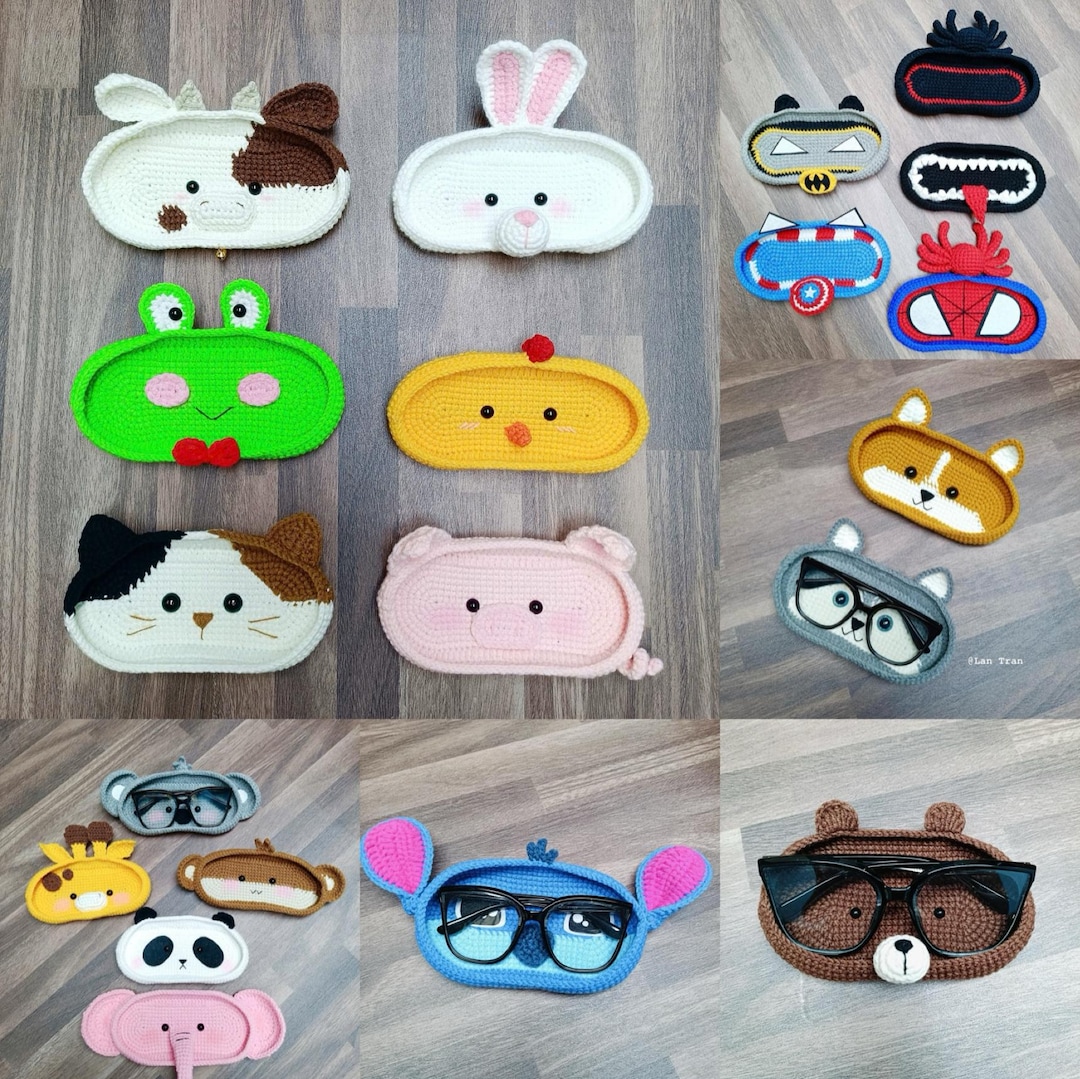 Crochet Eyeglass Holder Pattern: 20 Animal Designs (PDF Pattern) - Etsy