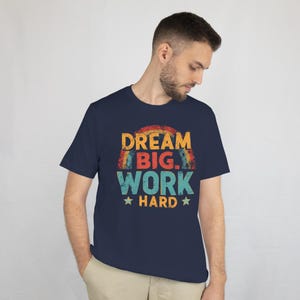 Dream Big Work Hard – Vintage Rainbow Motivational T-shirt - Etsy