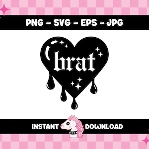 Brat Drippy Heart | Brat Summer Funny Goth Emo Digital Graphics | PNG ...
