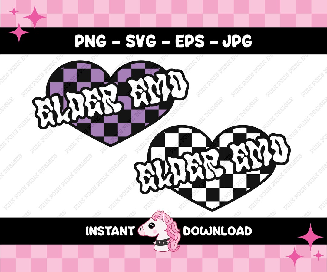 Elder Emo Checkerboard Heart Graphics (png, Svg, Eps, Jpg) (digital ...