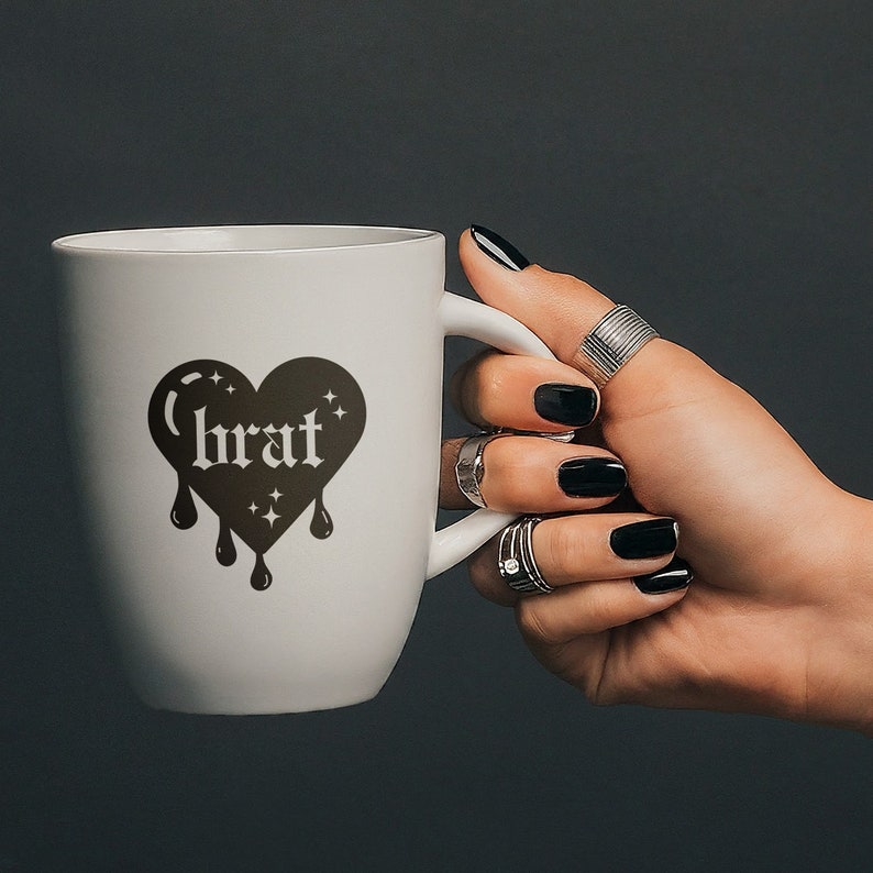 Brat Drippy Heart | Brat Summer Funny Goth Emo Digital Graphics | PNG ...