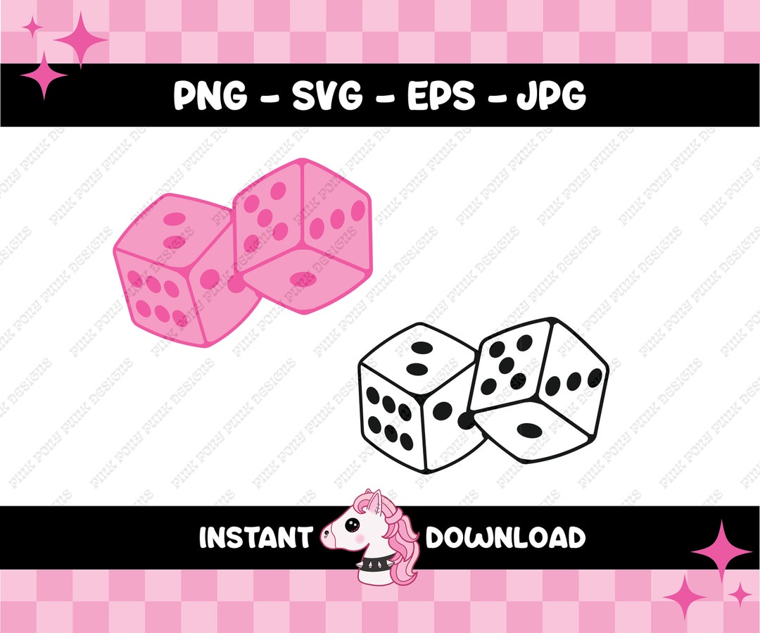 Cute Pink Lucky Dice | Brat Summer Punky Goth Emo Digital Graphics ...