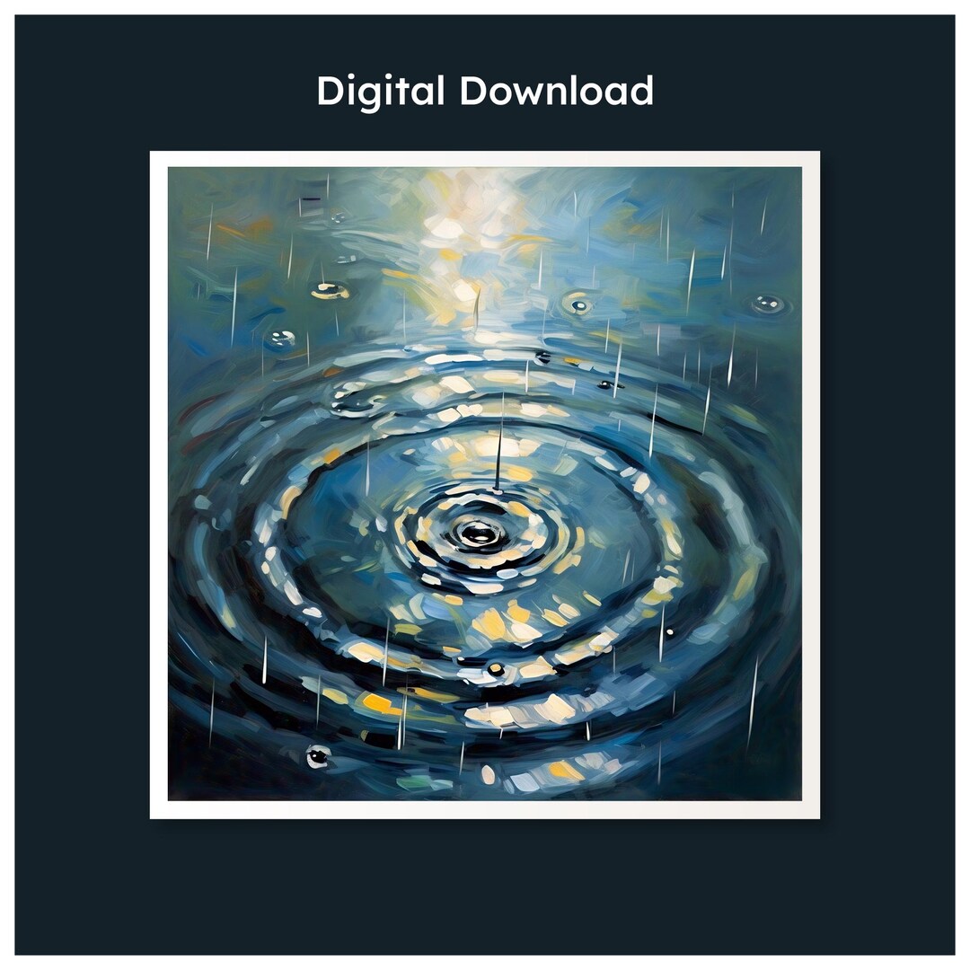 Digital Download - Moonlit Rippled Water, Oil Painting Style - Etsy