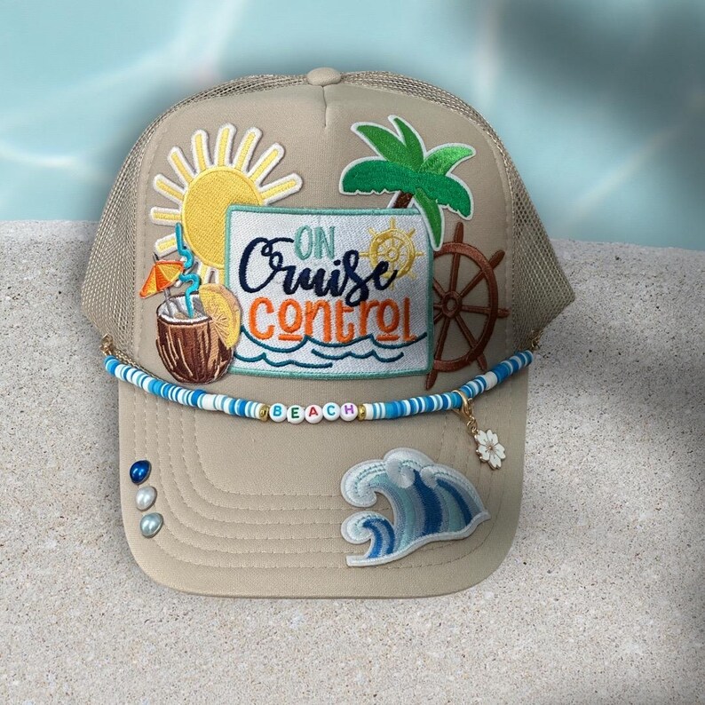 Cruise Control Vacation Beach Summer Ship Custom Trucker Hat - Women's ...