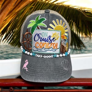 Cruise Control Vacation Beach Summer Ship - Trucker Hat With Iron on ...