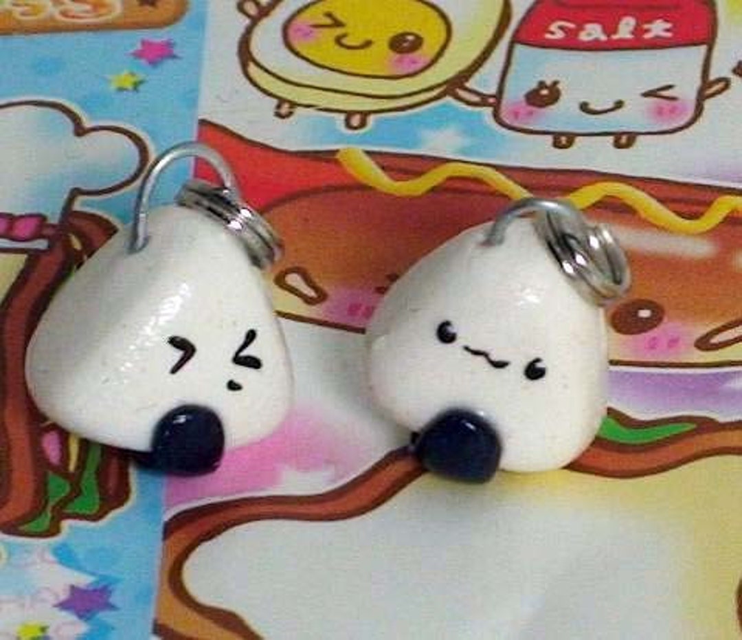 Two Kawaii Onigiri Random Face Cell Phone Charm Kawai Gift Christmas ...