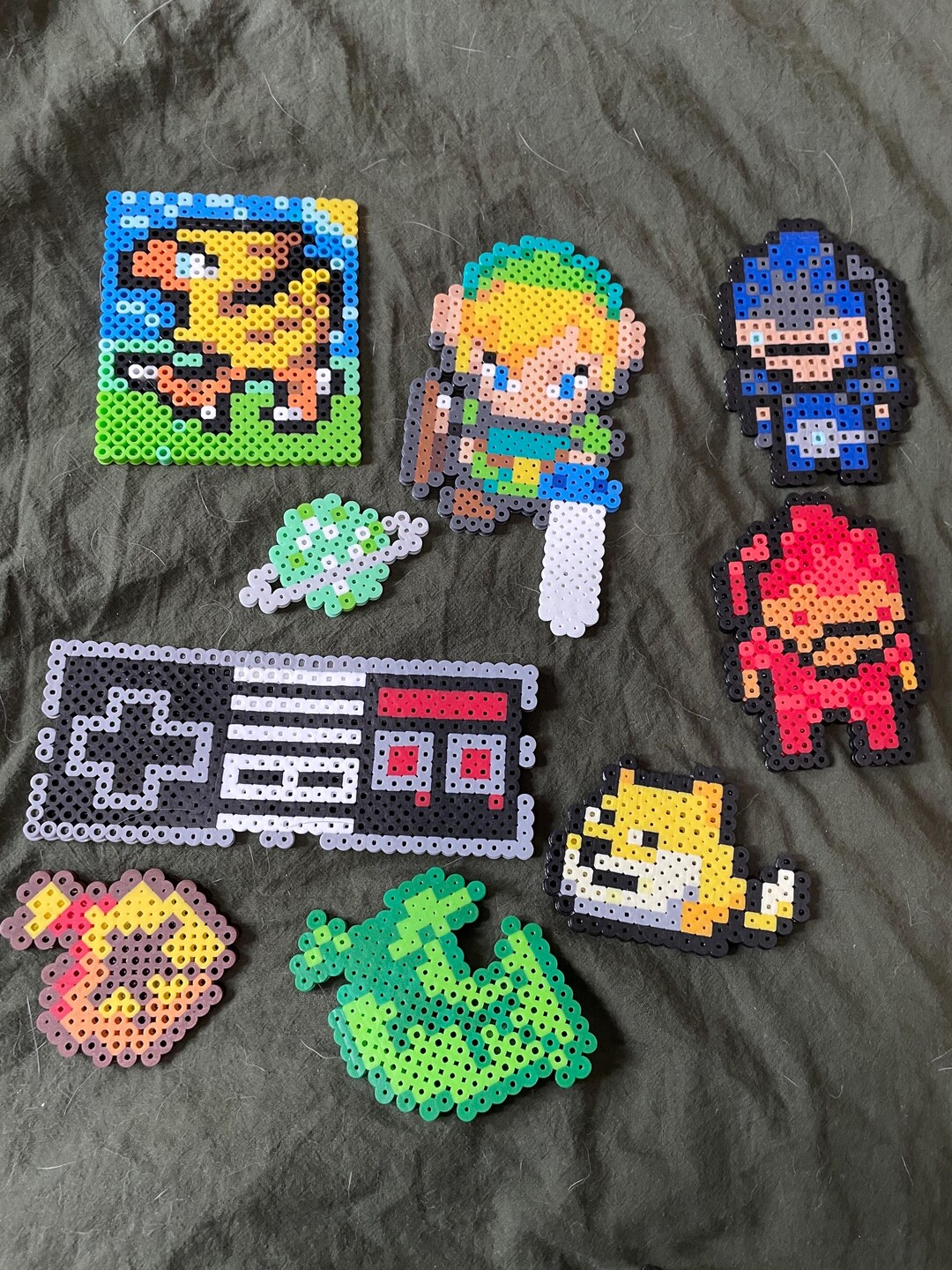 CLEARANCE - 9 Perler (hama, Melty) Bead Magnets Swordsman, Chocobo ...