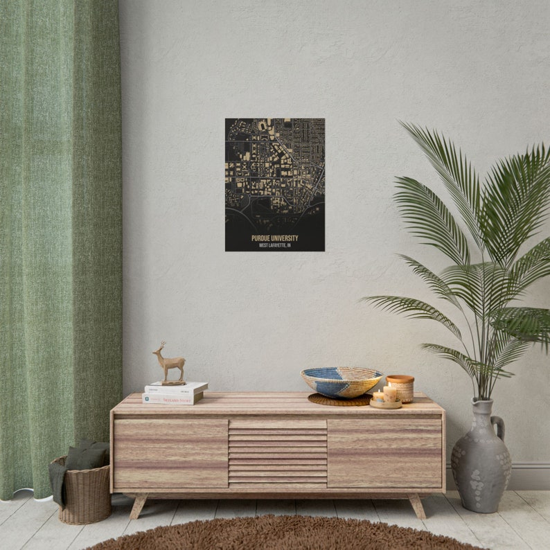 Purdue University | West Lafayette Indiana Map Poster Print / College ...