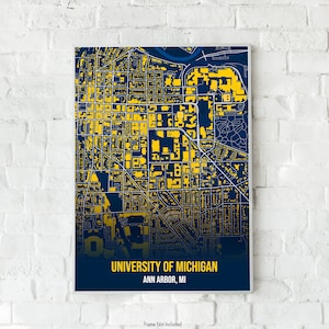 University of Michigan | Ann Arbor Michigan Map Poster Print / College ...