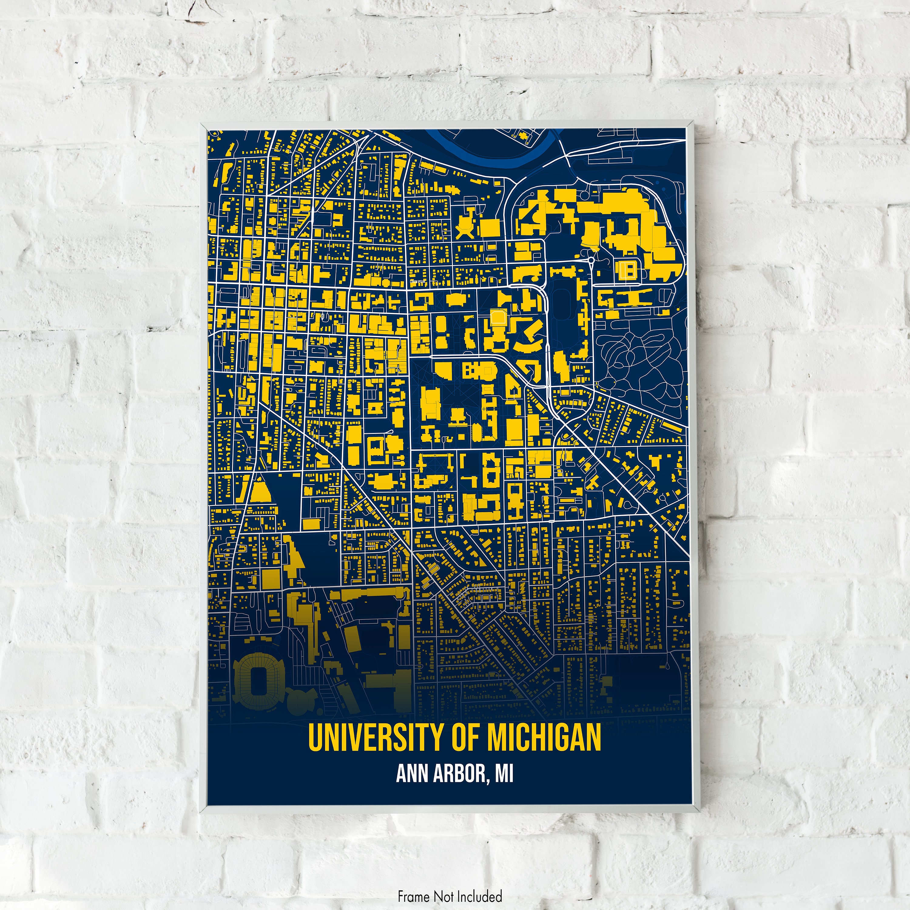 University of Michigan | Ann Arbor Michigan Map Poster Print / College ...