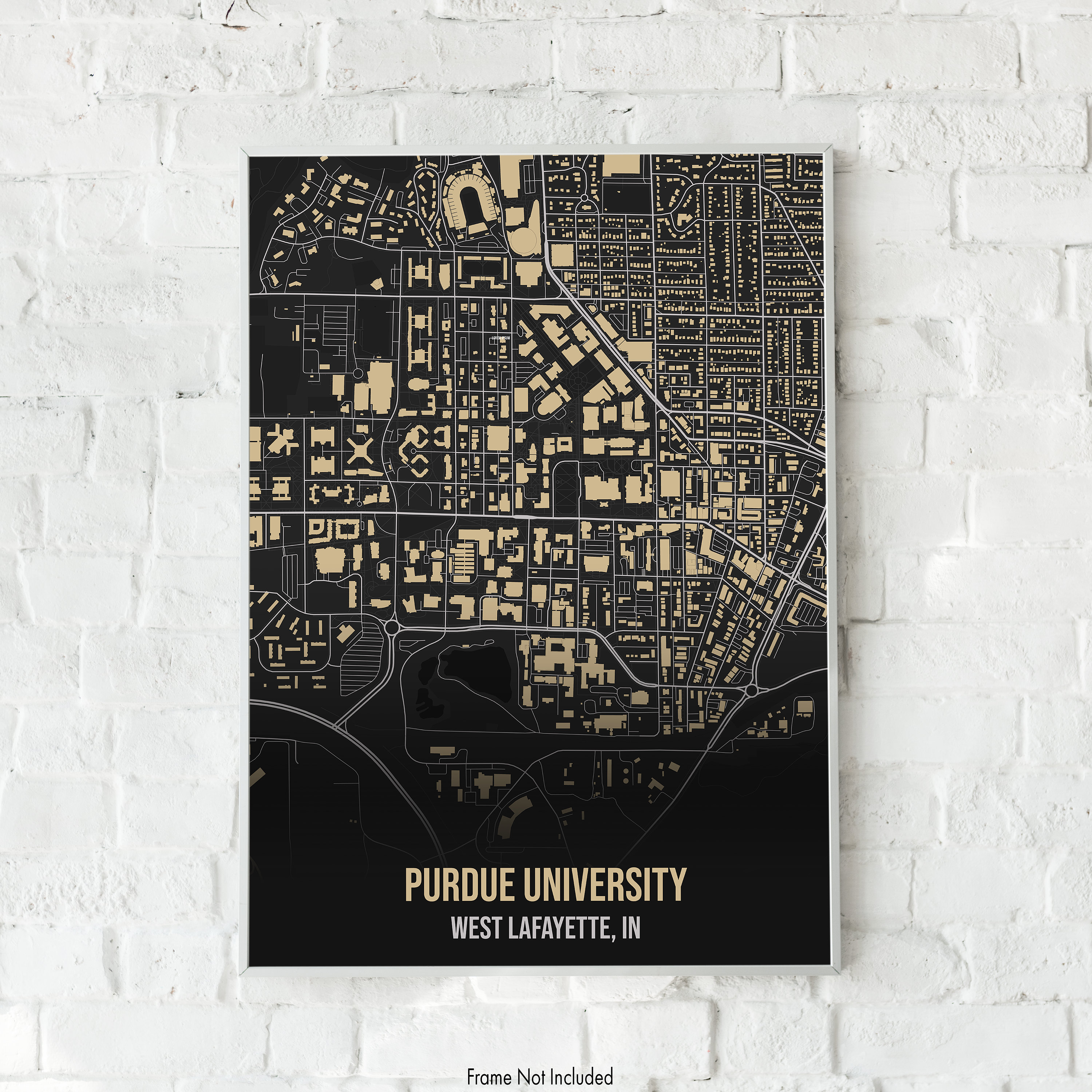 Purdue University | West Lafayette Indiana Map Poster Print / College ...