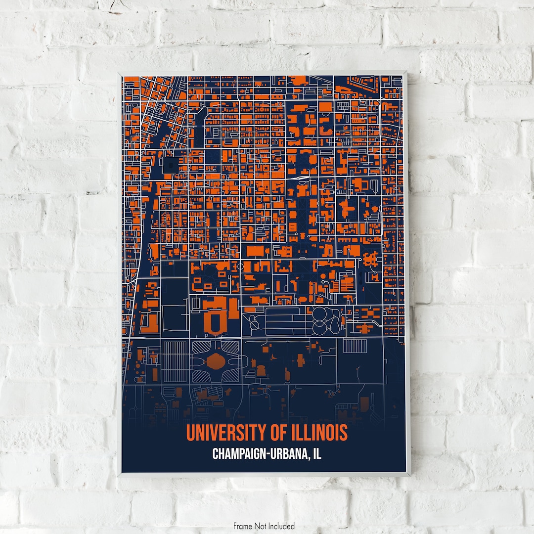 University of Illinois | Champaign-urbana Illinois Map Poster Print ...