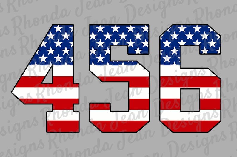 Patriotic Baseball Numbers PNG Set: Red White Blue (digital Download ...