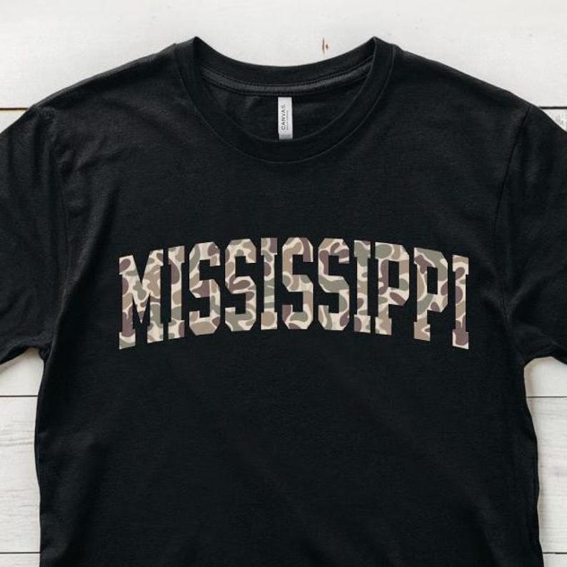 MISSISSIPPI PNG, Old School Camo, Varsity Style Letters, State T-shirt ...