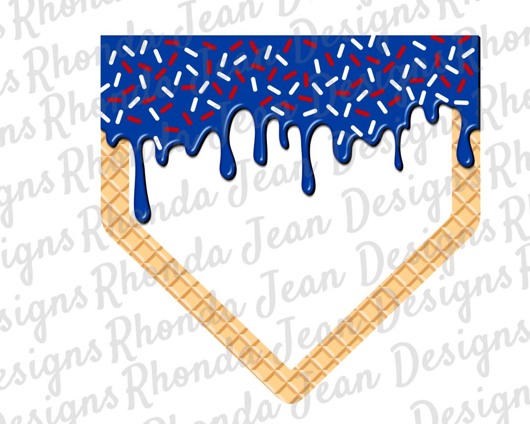 Home Plate Drip Baseball PNG, Royal Blue Drip, Red and White Sprinkles ...