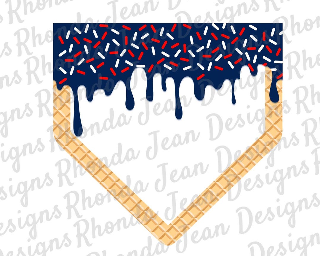 Home Plate Drip Baseball PNG, Navy Blue Drip, Red and White Sprinkles ...
