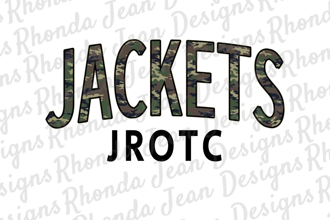 Camo Jackets JROTC All Caps PNG, Mascot, Team, School Spirit Shirt ...
